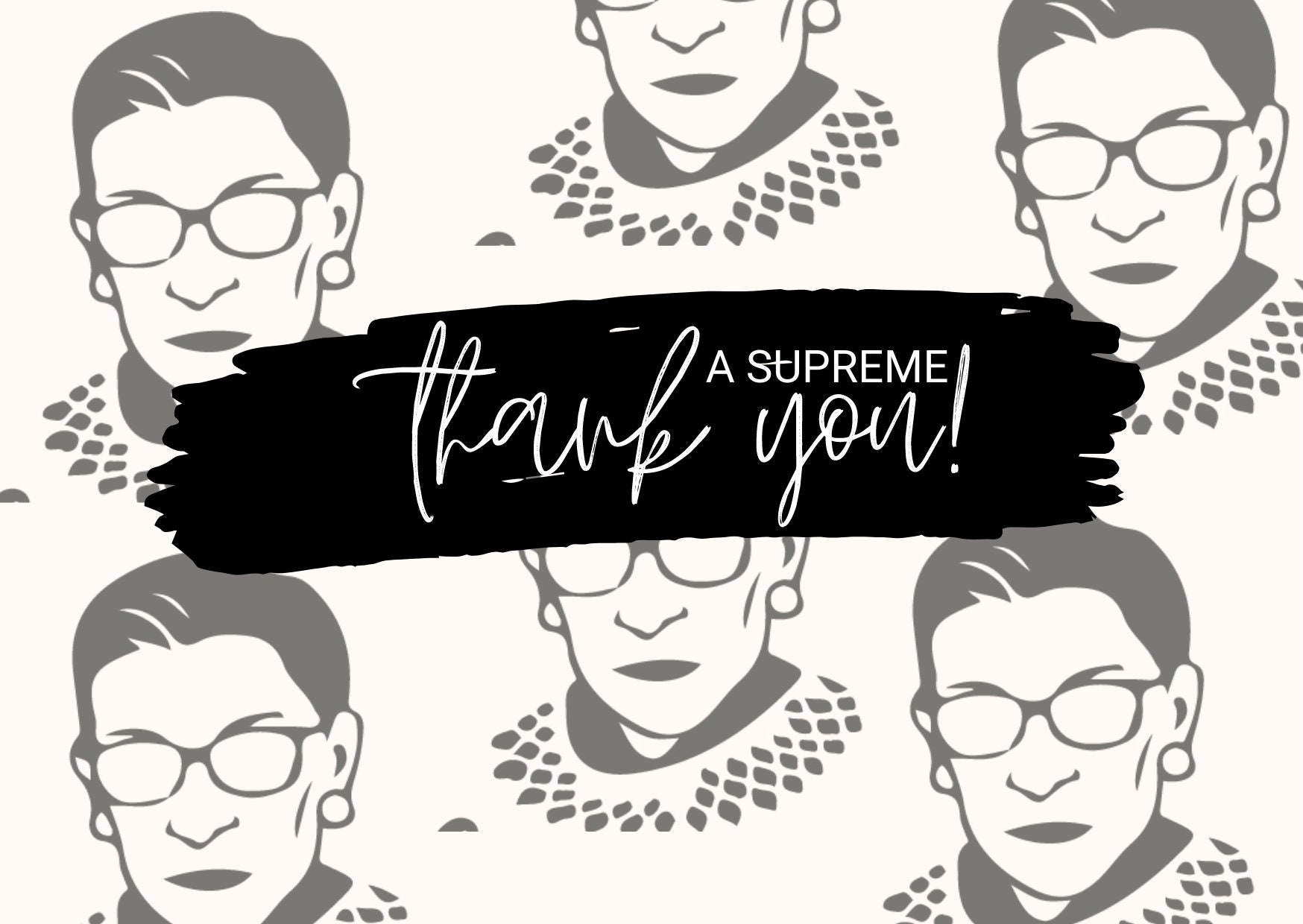 RBG Printable Thank You Card, Ruth Bader Ginsburg Thank You Card ...