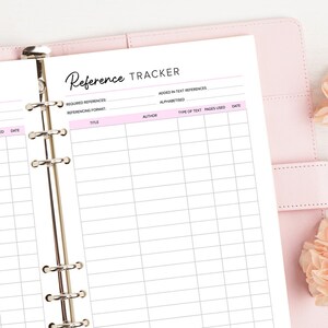 Reference List, Reference Planner Printable, Citation Tracker ...
