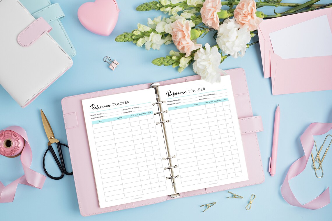 Reference List Reference Planner Printable Citation Tracker - Etsy