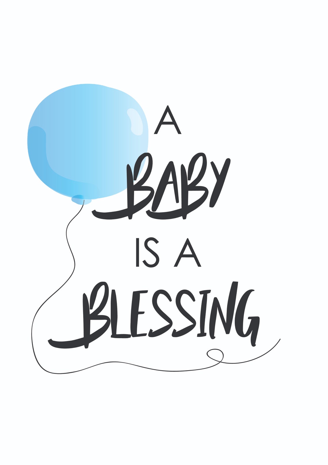 A Baby Is a Blessing Baby Boy Nursery Prints Baby Boy Wall | Etsy