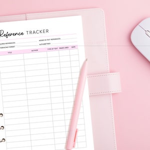 Reference List, Reference Planner Printable, Citation Tracker ...