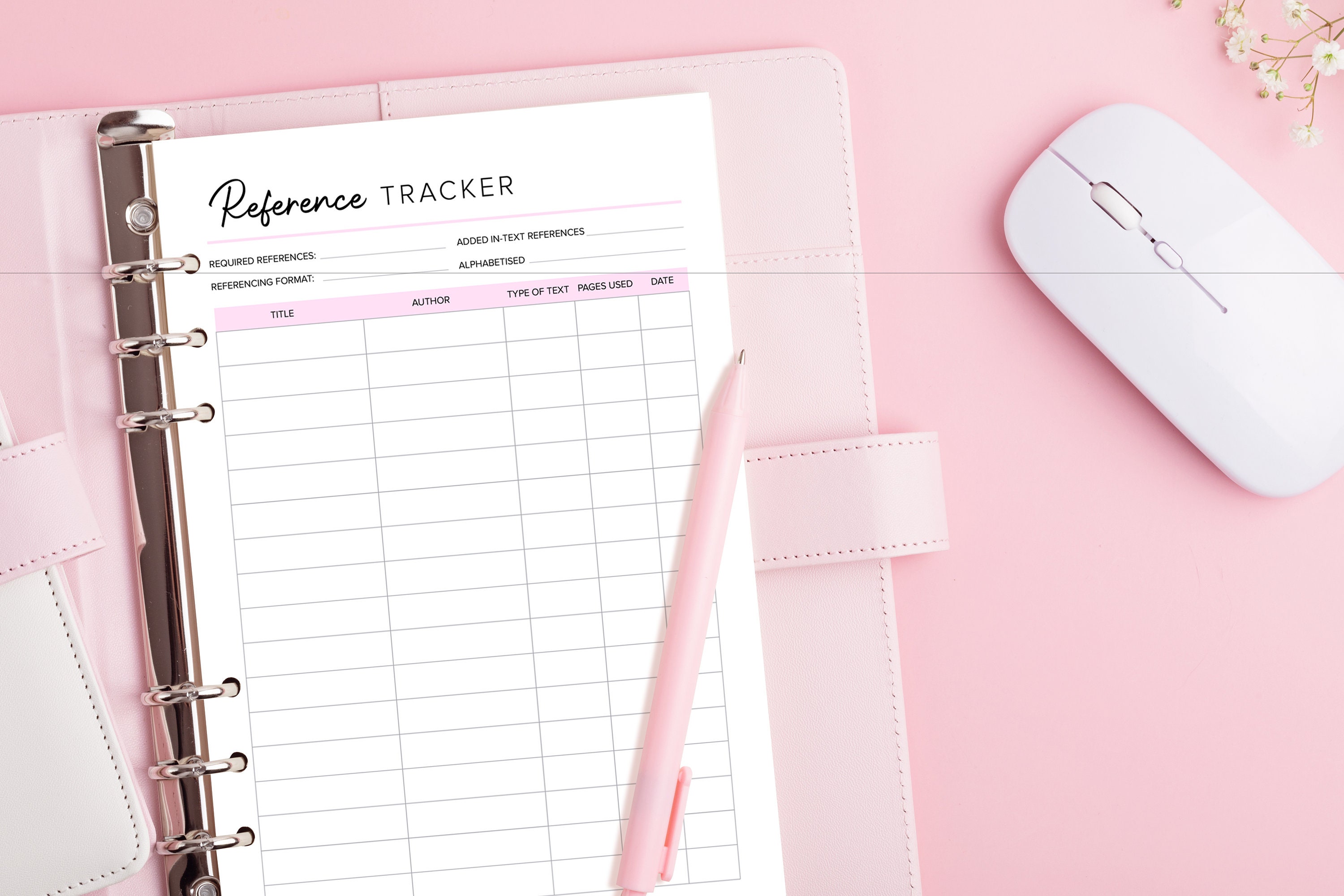Reference List Reference Planner Printable Citation Tracker - Etsy