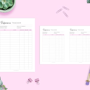 Reference List, Reference Planner Printable, Citation Tracker ...