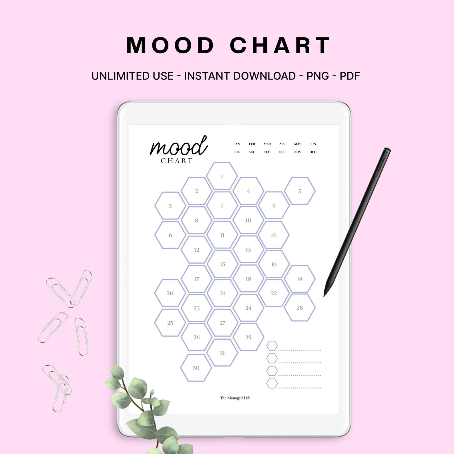Mood Chart Honeycomb Printable Mood Tracker Emotions Tracker Moods ...