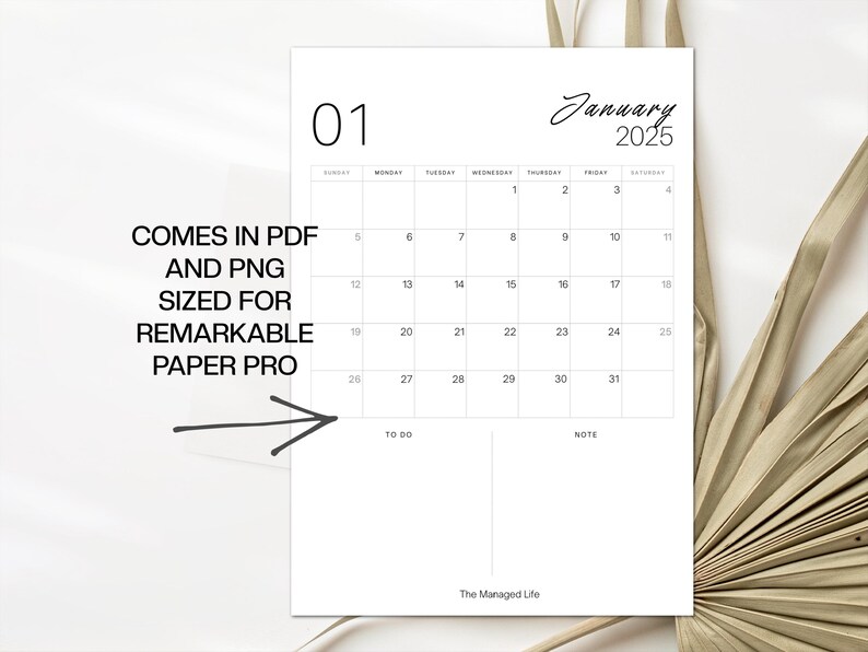 Minimalist Monthly Calendar 2025 Digital Calendar Template for ...