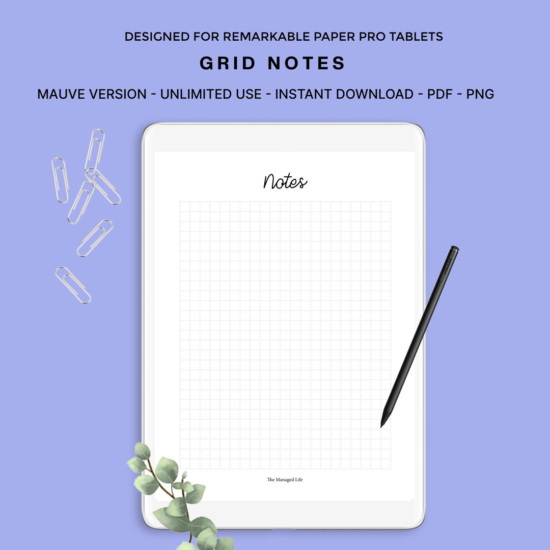 Grid Notes for Remarkable Pro Notes Template Remarkable Notes Grid ...