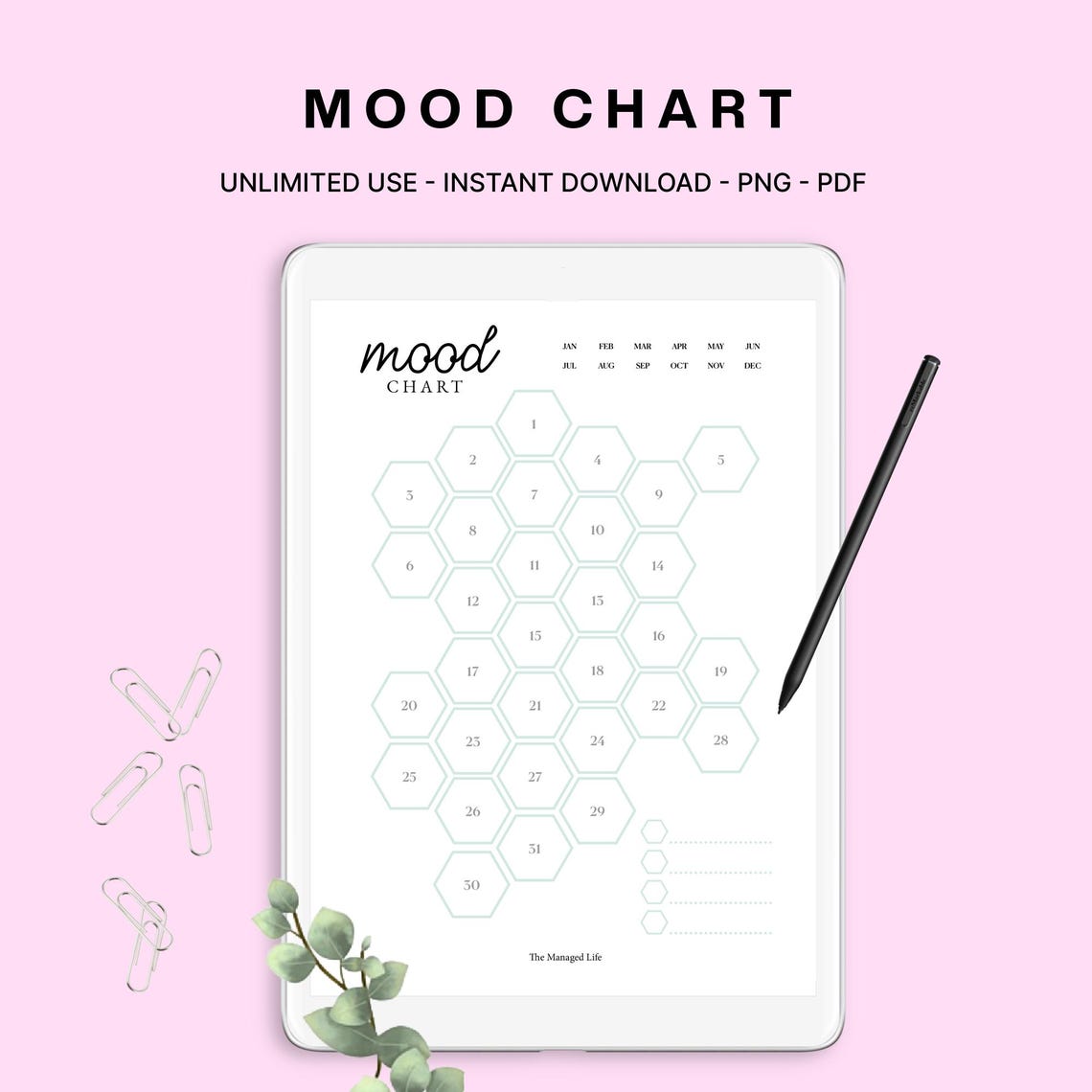 Mood Chart Honeycomb Printable Mood Tracker Emotions Tracker Moods ...