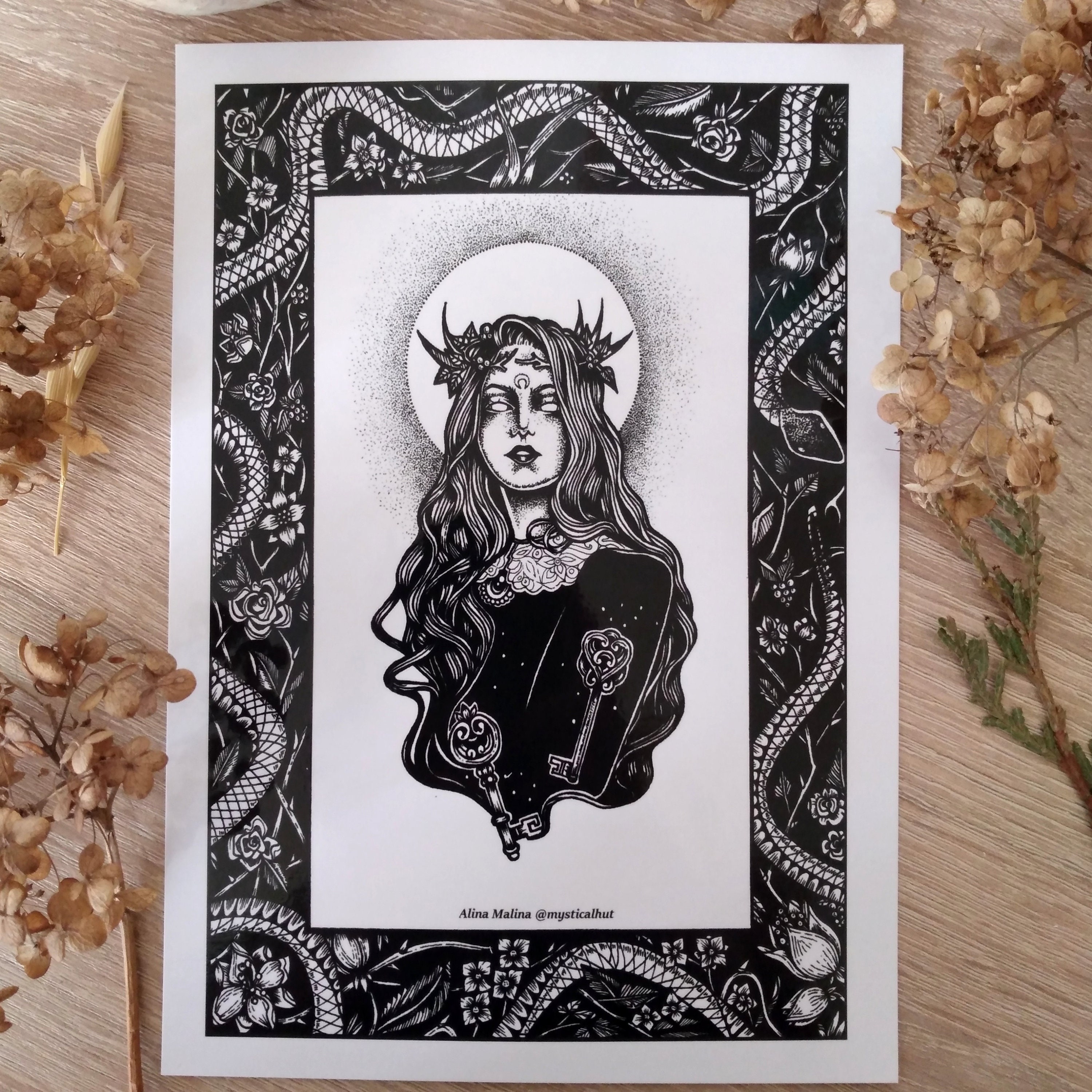 21x15 Art Print High Priestess Witch Fine Art | Etsy