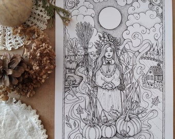 Samhain Coloring Page - Etsy