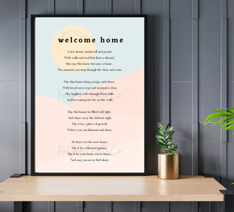 DIY Housewarming Printable Art, Home Sweet Home Poem, First Home ...