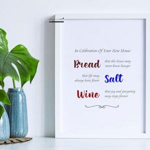 Bread Salt Wine Instant Download, Wall Decor Prints for Home ...