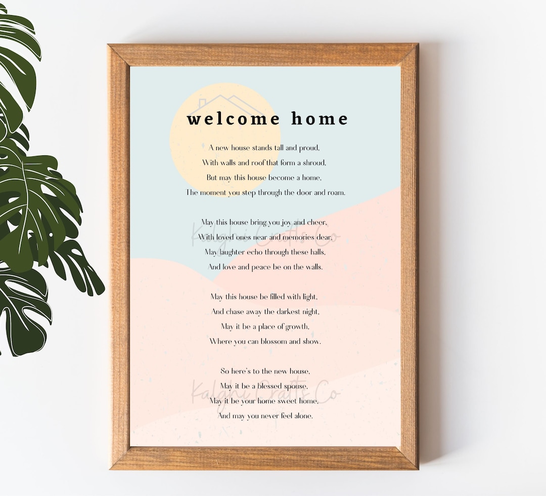 DIY Housewarming Printable Art, Home Sweet Home Poem, First Home ...