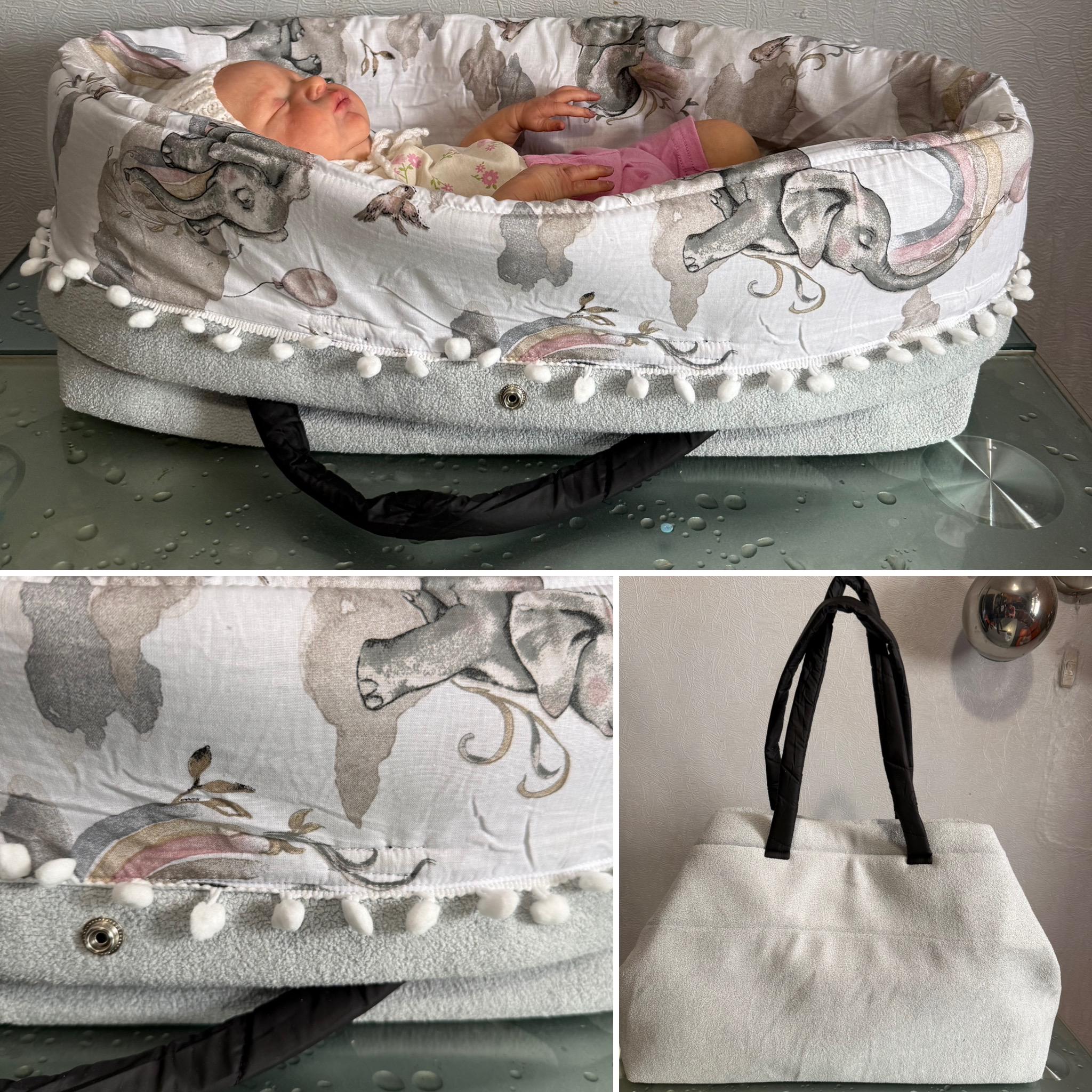 Up to 24" Reborn Doll Bassinett Bag. Display Crib. Bag Turns Into Cot ...