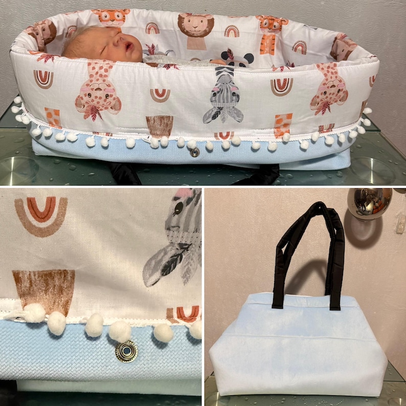 Up to 24" Reborn Doll Bassinett Bag. Display Crib. Bag Turns Into Cot ...
