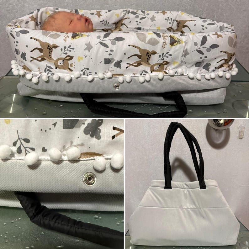 Up to 24" Reborn Doll Bassinett Bag. Display Crib. Bag Turns Into Cot ...