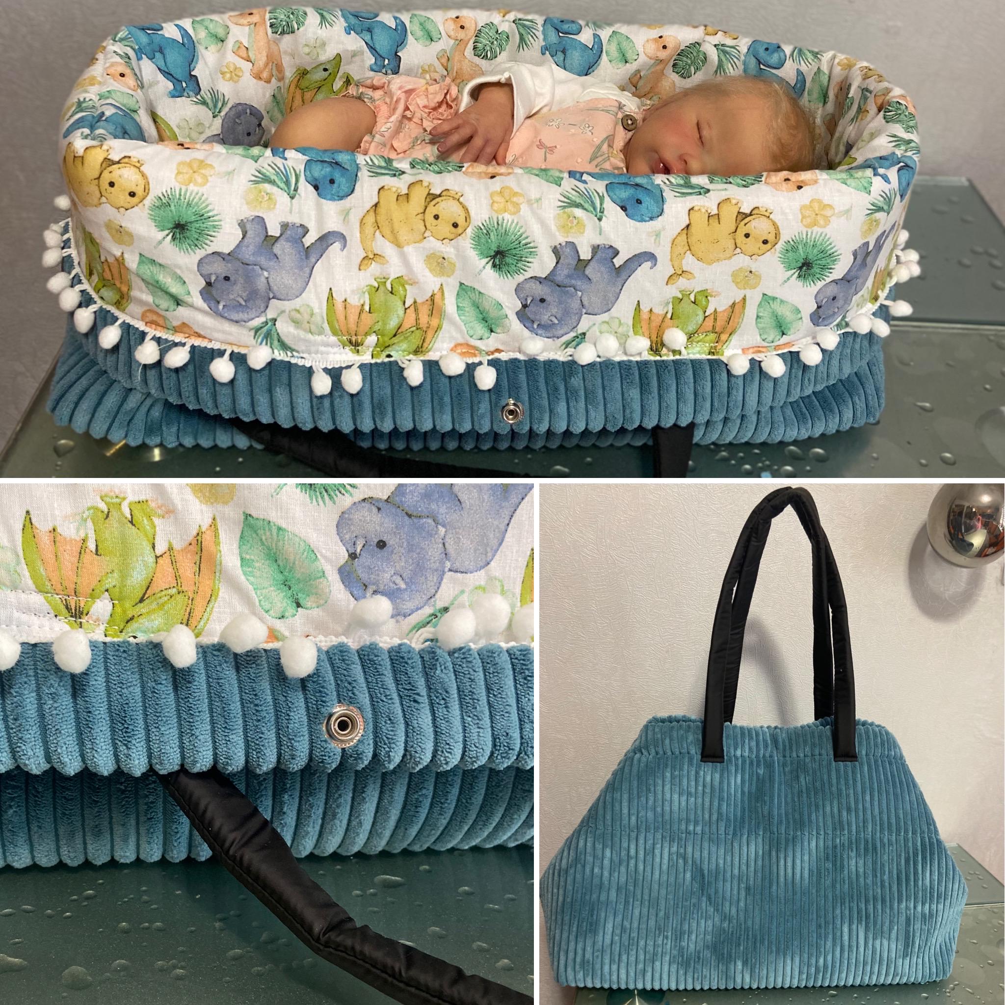 Up to 24" Reborn Doll Bassinett Bag. Display Crib. Bag Turns Into Cot ...
