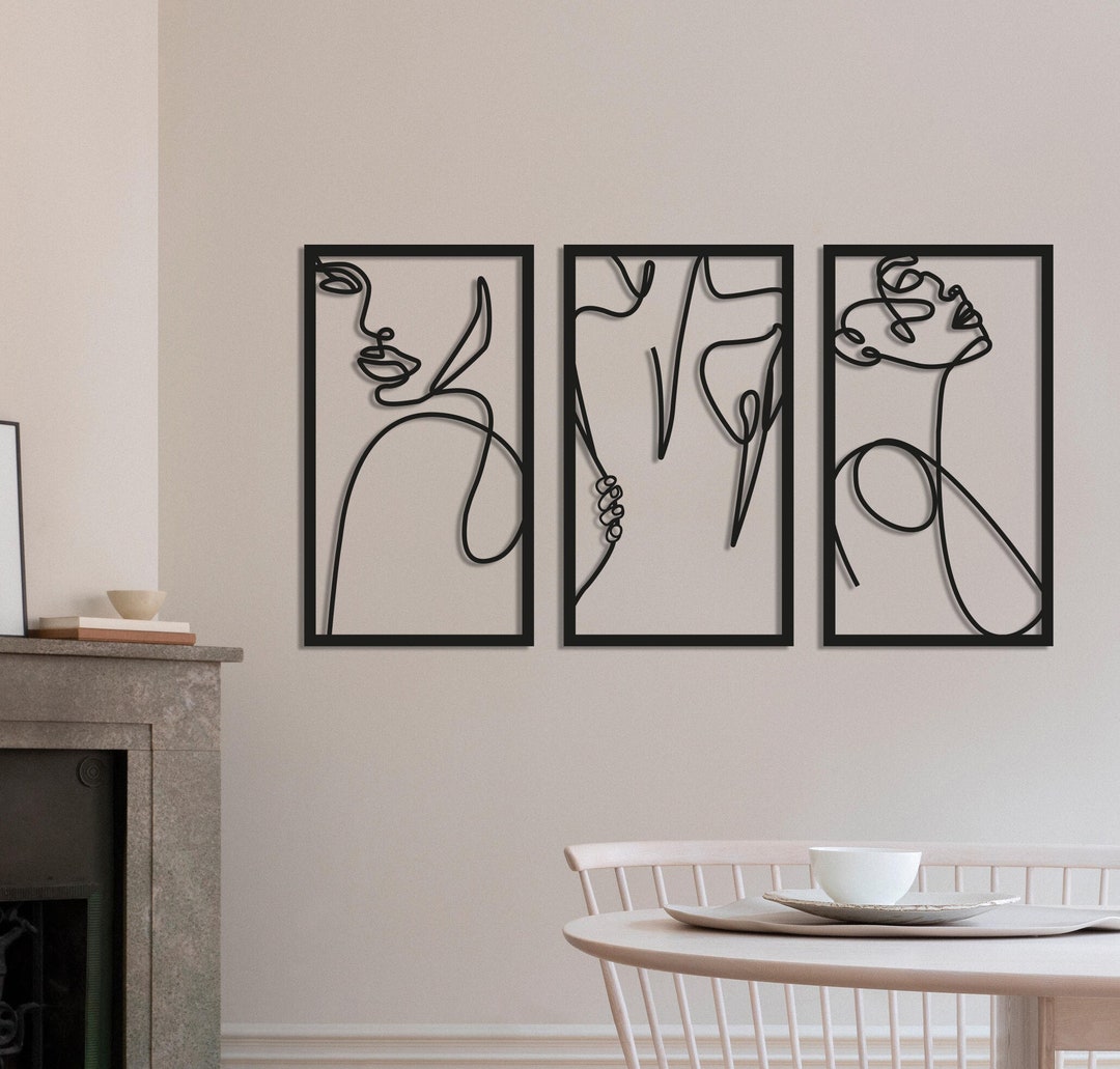 Abstract Woman Body Decor, Metal Wall Art, Oversized and Large Wall Art ...