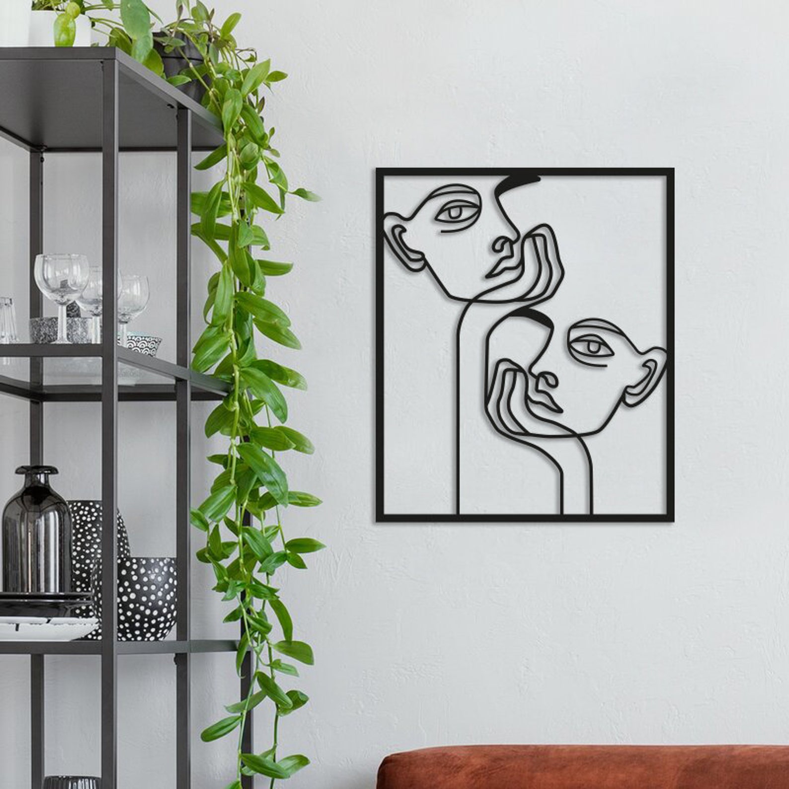 Minimalist Metal Wall Art Unique Design Wall Decor Metal - Etsy