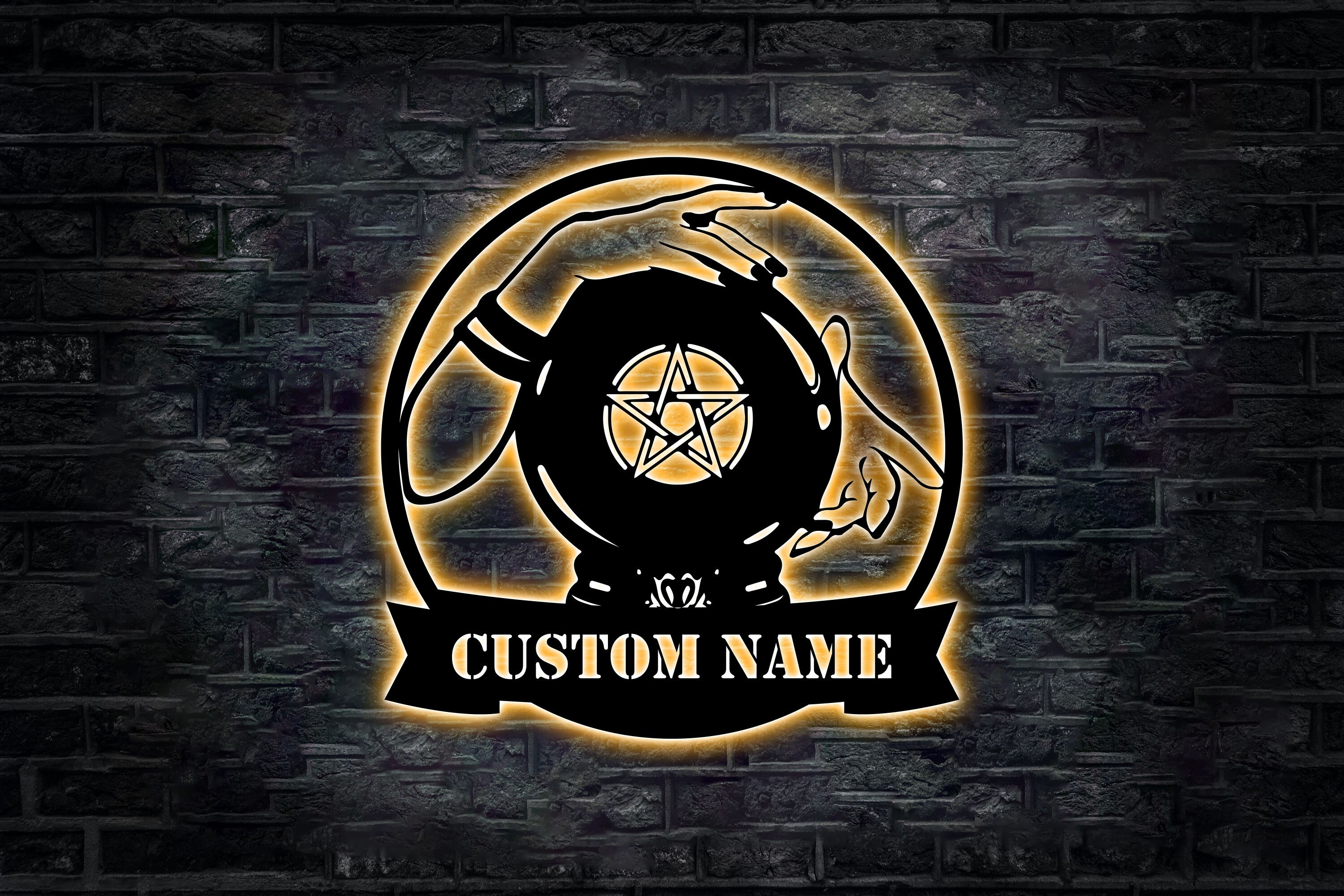 Customized Warlock Metal Sign With LED Lights, Personalized Warlock ...