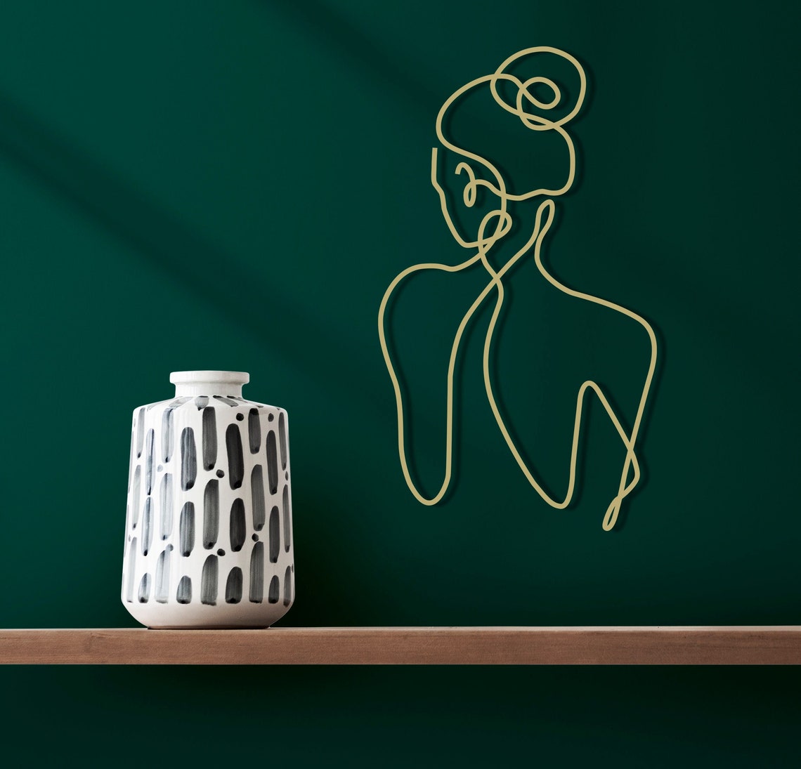 Gold Single Line Female Metal Wall Decor Unique Wall Art - Etsy
