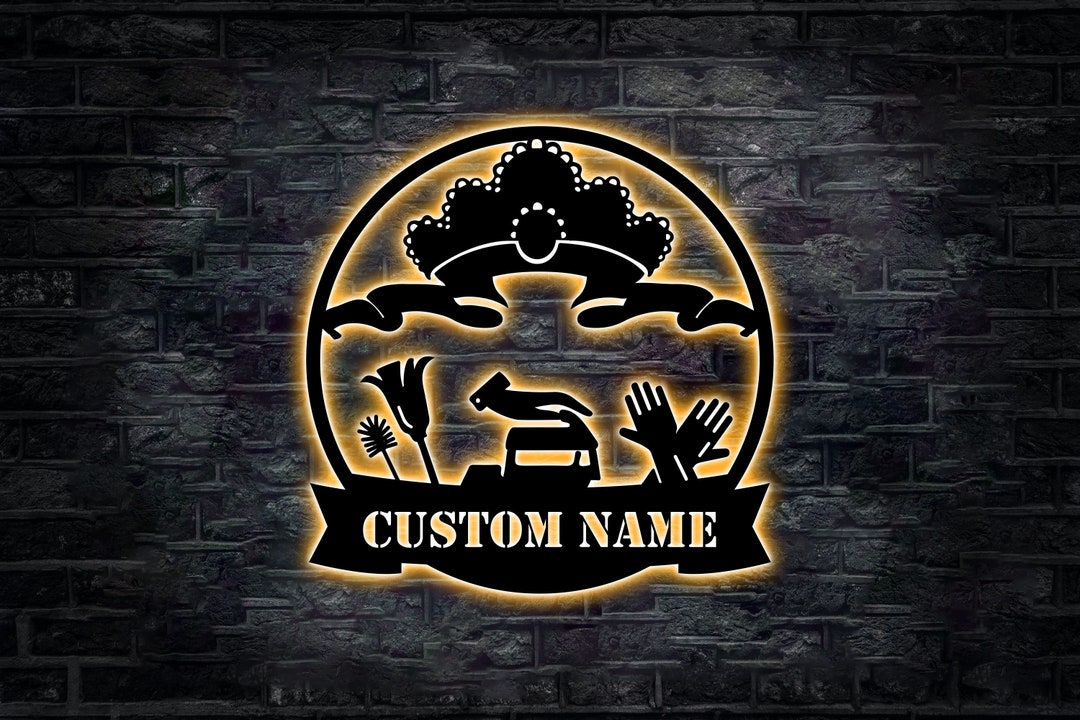 Custom Made Maid Metal Sign With LED Lights, Personalized Maid Metal ...