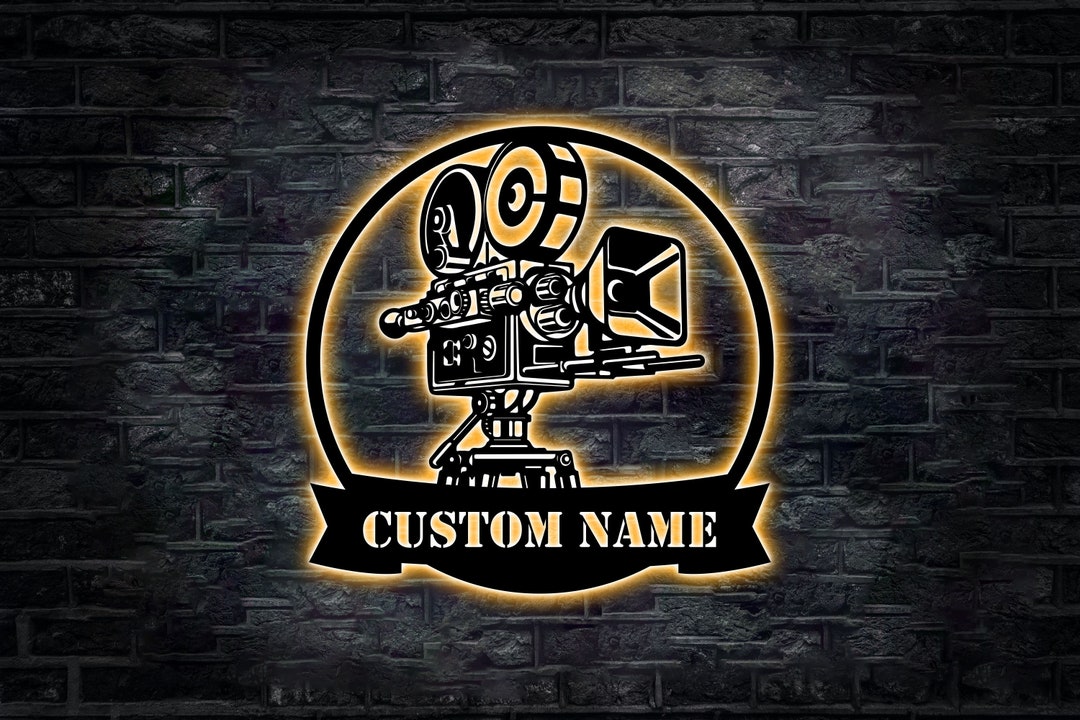 Personalized Cameraman Metal Sign With LED Lights, Customized Cameraman ...