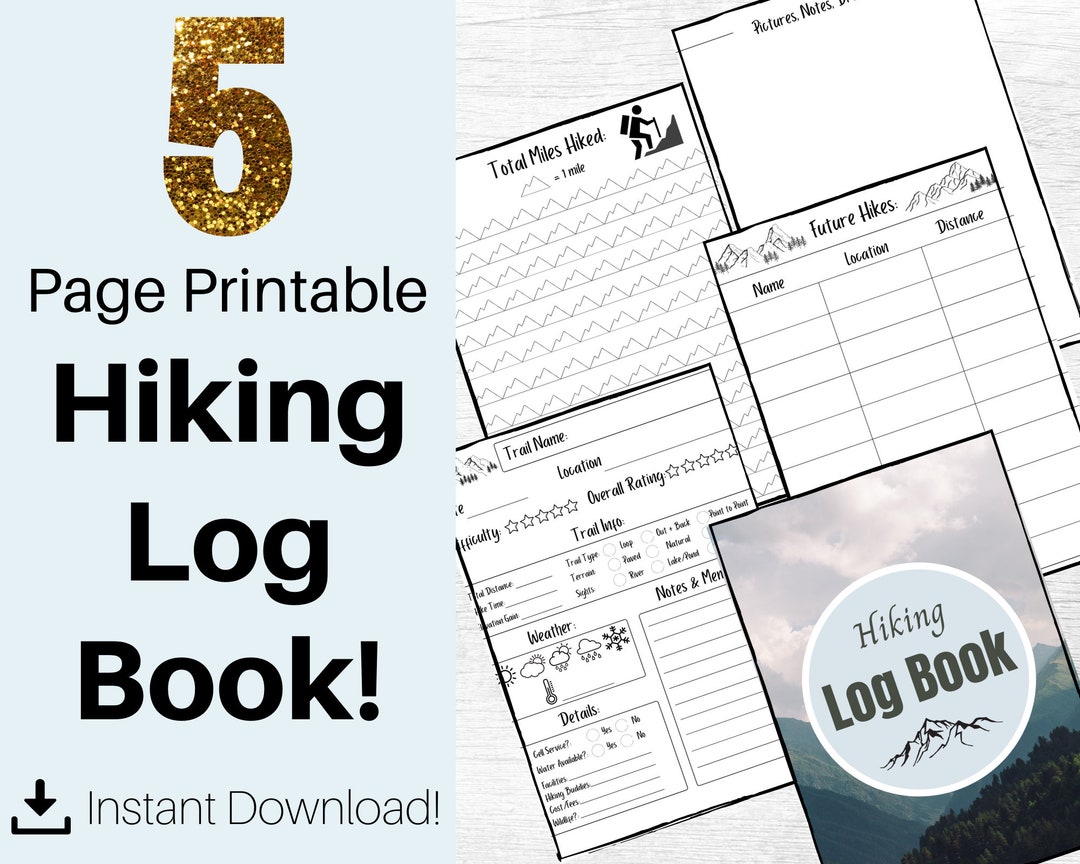 Hiking Log. Hiking Log Book. Hiking Tracker. Trail Log. Hiking Journal ...