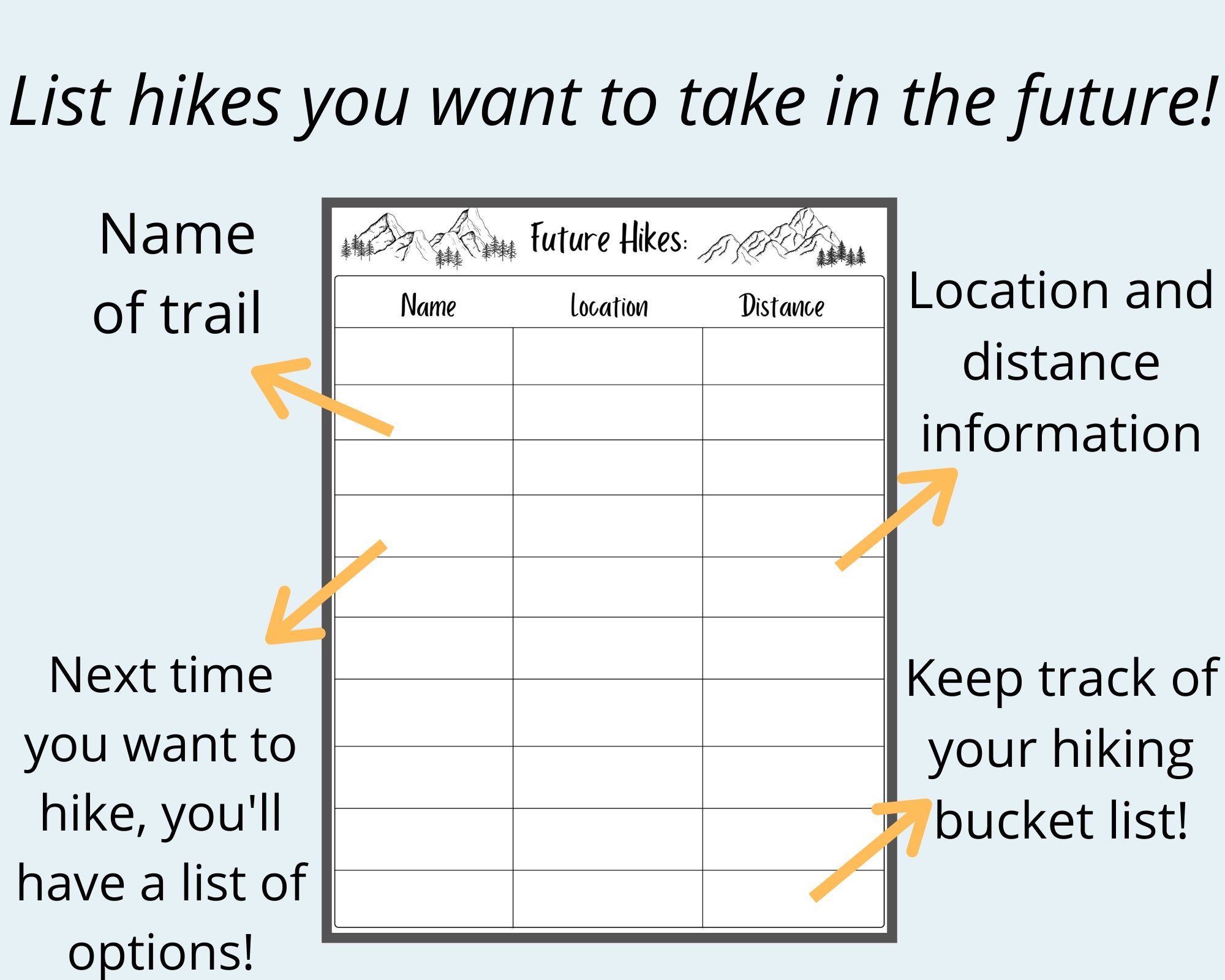 Hiking Log. Hiking Log Book. Hiking Tracker. Trail Log. Hiking - Etsy