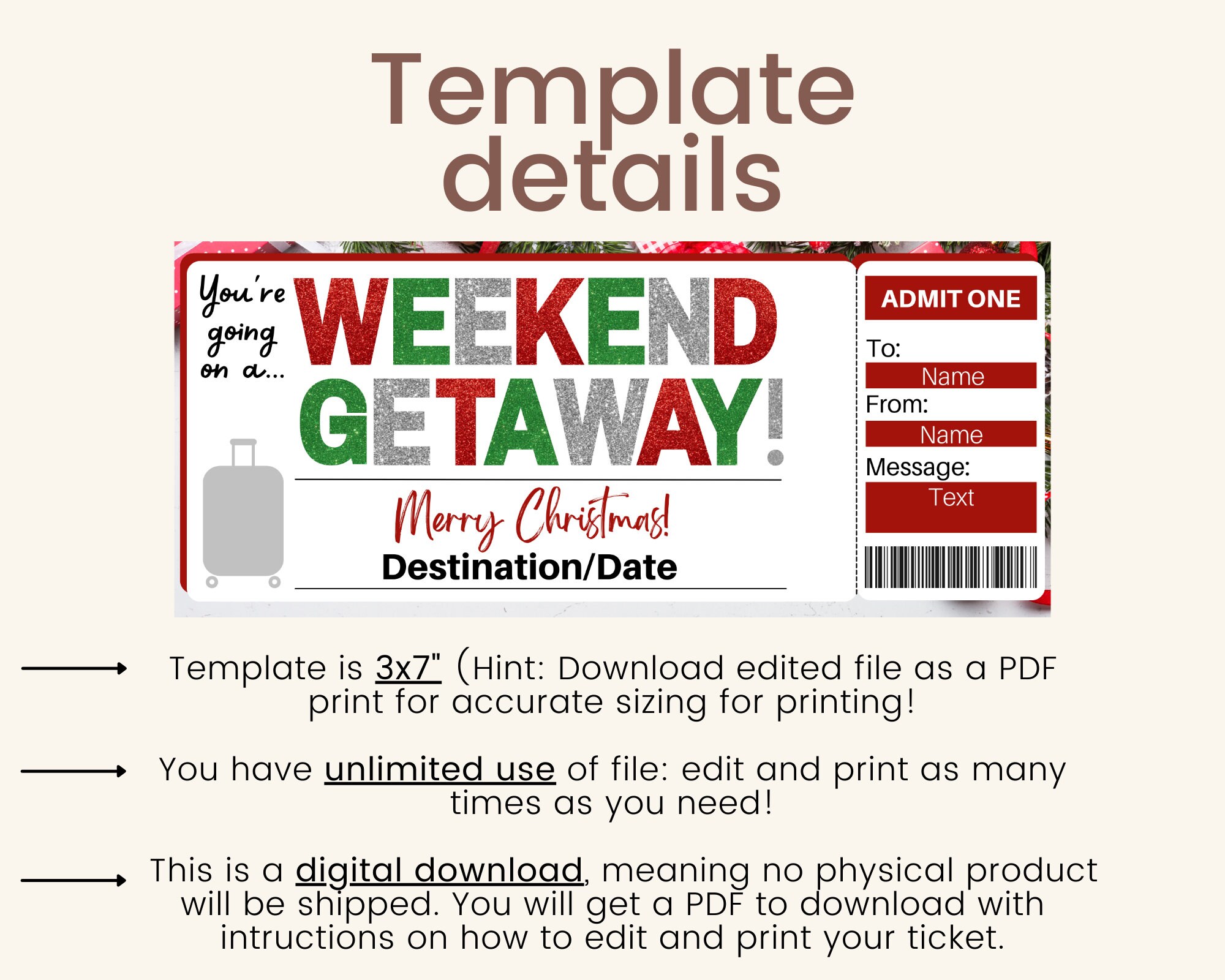 Weekend Getaway Voucher. Weekend Trip. Surprise Trip Ticket. - Etsy