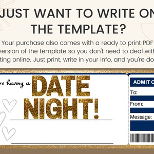 Date Night Coupon Template. Date Night Tickets. Date Coupons. Date ...