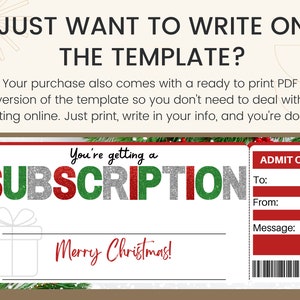 Subscription Gift Certificate. Subscription Box Gift Ticket ...