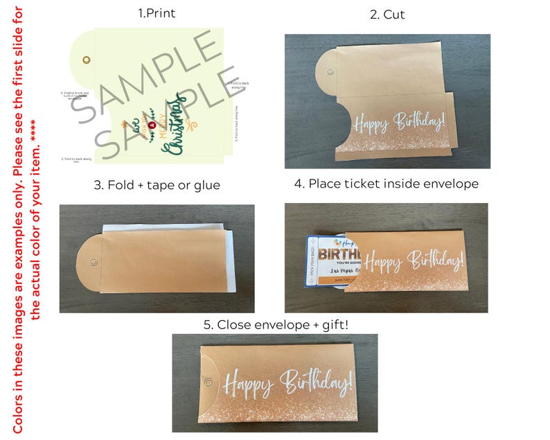 Ticket Envelope. Printable Envelope Template. Christmas Envelope ...