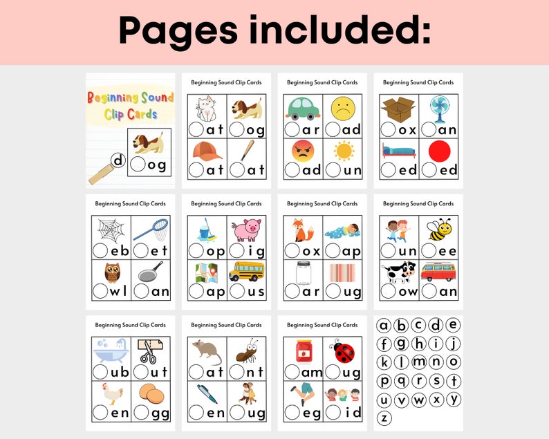 Beginning Sound Worksheet. Letter Sounds. Learning to Read. - Etsy