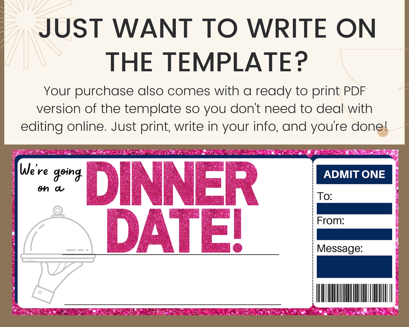 Dinner Date Coupon. Dinner Date Voucher. Birthday Dinner - Etsy