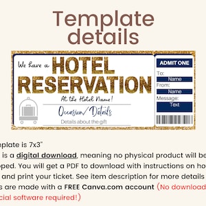 Hotel Reservation Voucher. Hotel Ticket. Hotel Voucher. Hotel Stay ...