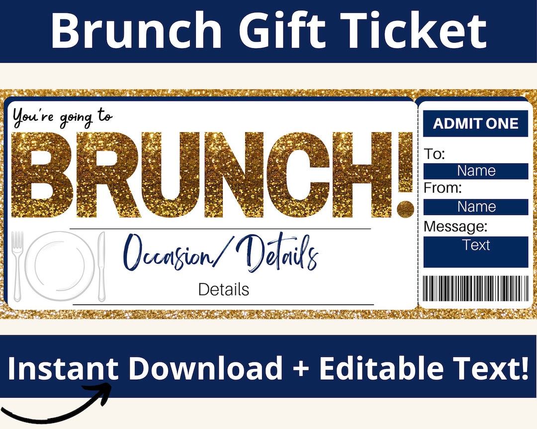 Brunch Gift Idea. Brunch Invitation. Brunch Invite. Brunch Ticket ...