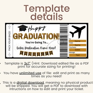 Graduation Boarding Pass. Graduation Ticket. Graduation Gifts. - Etsy