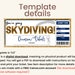 Skydiving Ticket. Skydiving Gifts. Printable Ticket. Printable Coupon ...