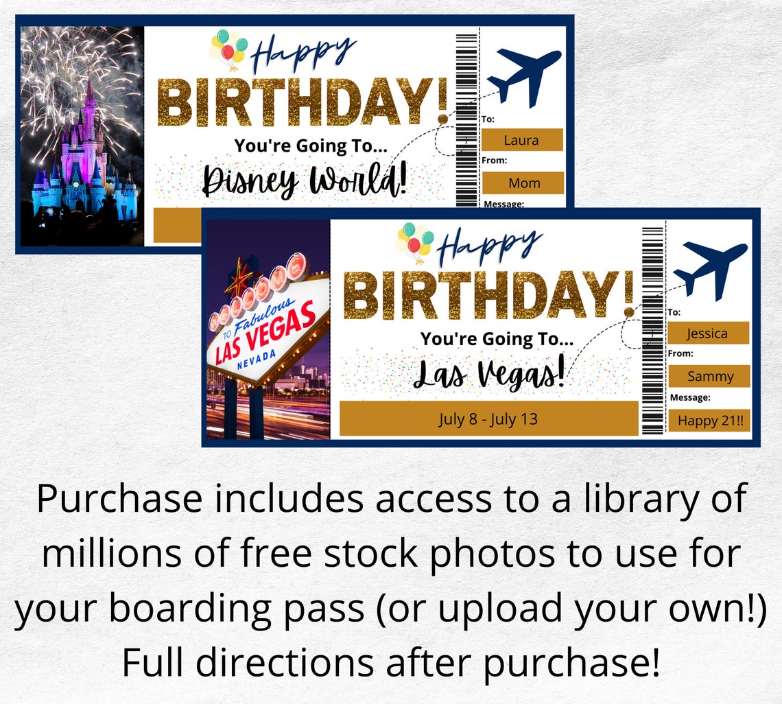 Boarding Pass Birthday. Boarding Pass Template. Birthday | Etsy