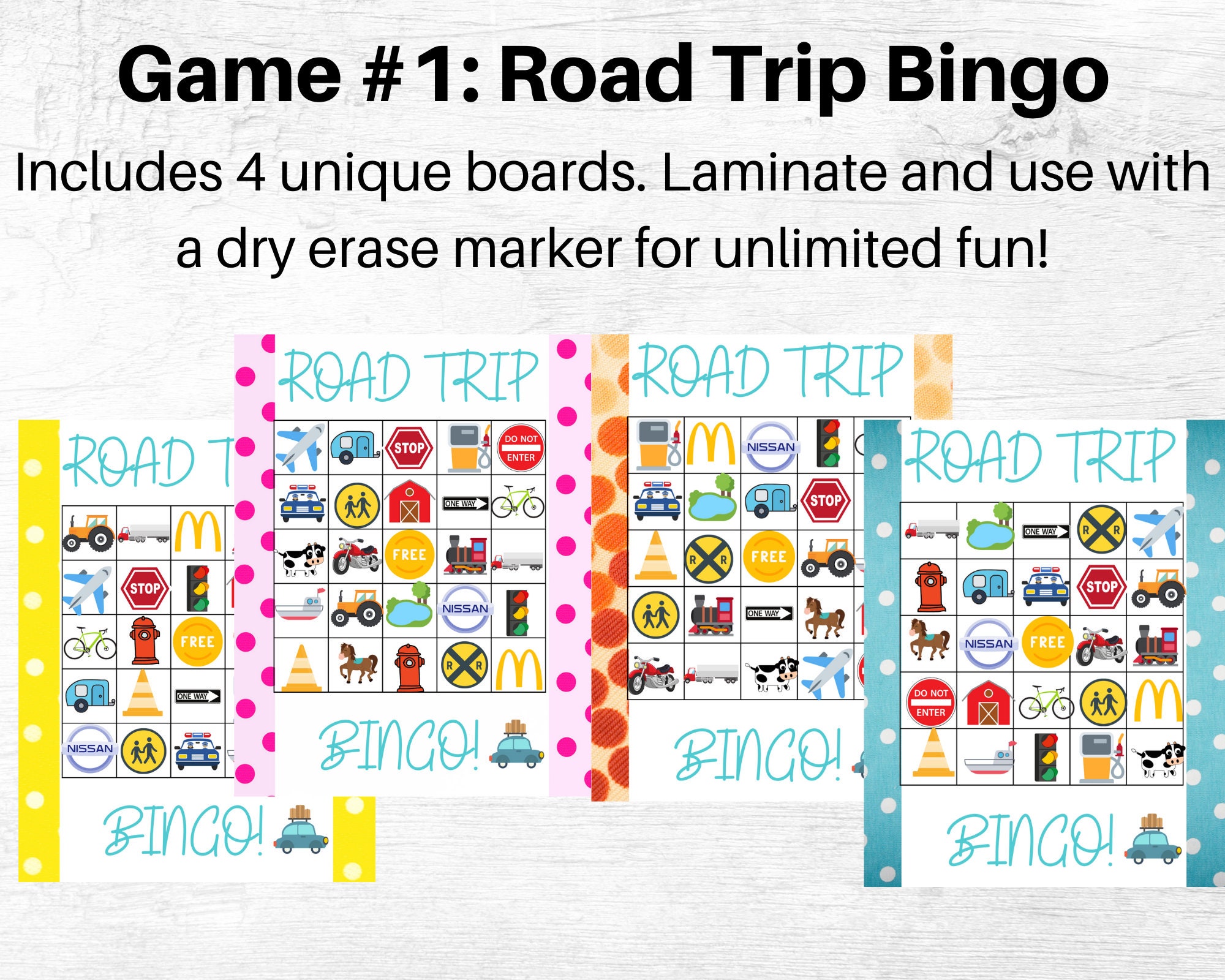 Road Trip Games. Travel Gifts for Bloggers. Road Trip Bingo | Etsy