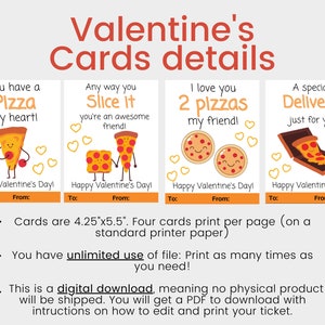 Pizza Valentines Cards. Pizza Valentines Kids. Printable Valentine ...