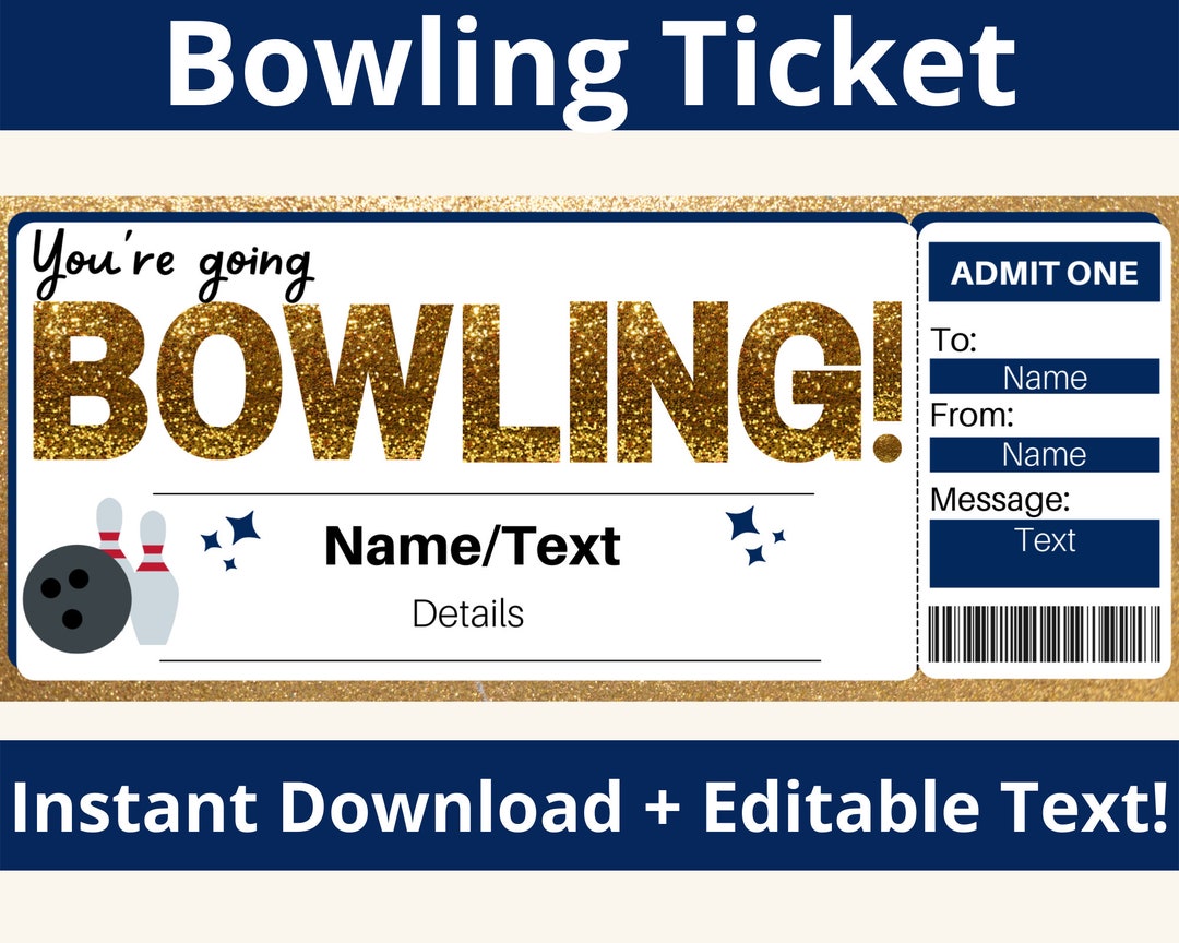 Bowling Tickets. Bowling Gifts for Women. Bowling Voucher. - Etsy