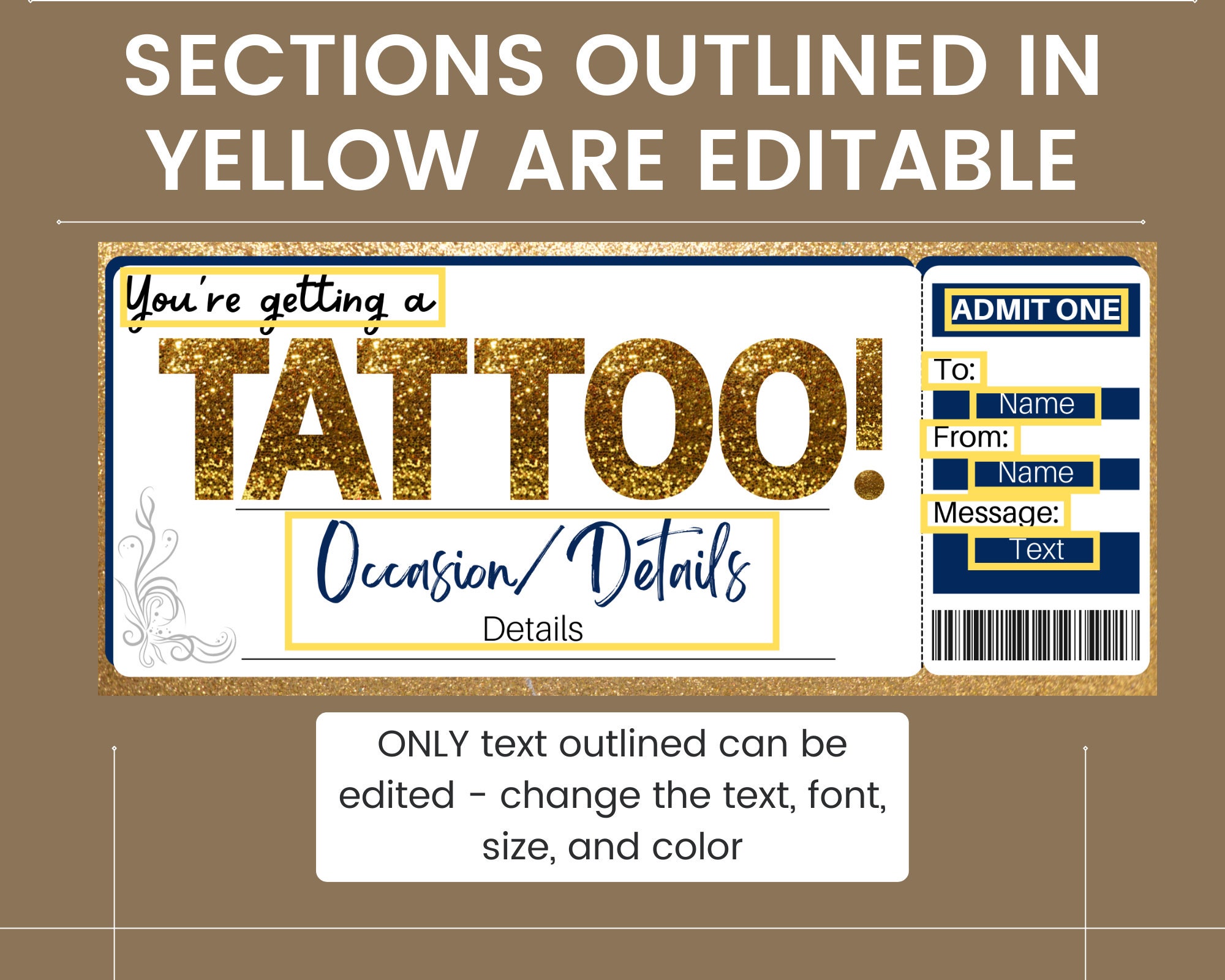 Tattoo Gift Voucher. Tattoo Gifts. Tattoo Gift Certificate. Tattoo Gift ...