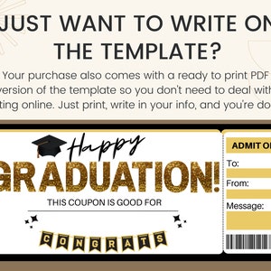 Printable Graduation Coupon. Graduation Gifts. Editable | Etsy