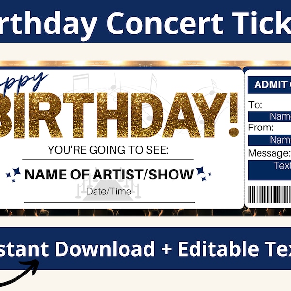 Concert Ticket Party Invitation - Etsy