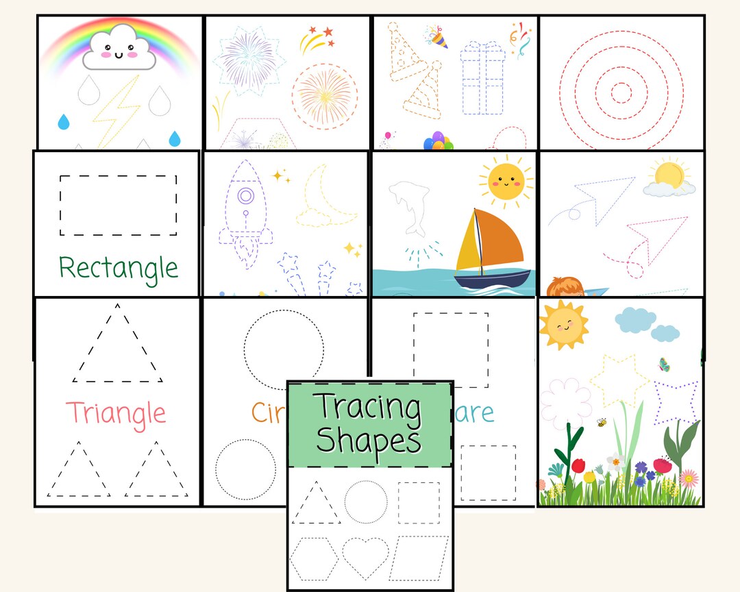 Tracing Shapes. Trace Shapes. Shape Tracing Worksheet. Learning Shapes ...