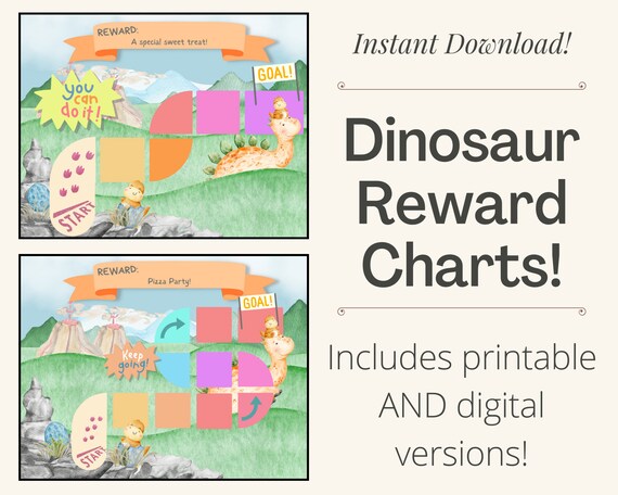 Dinosaur Reward Chart. Dinosaur Behavior Chart. Dinosaur - Etsy