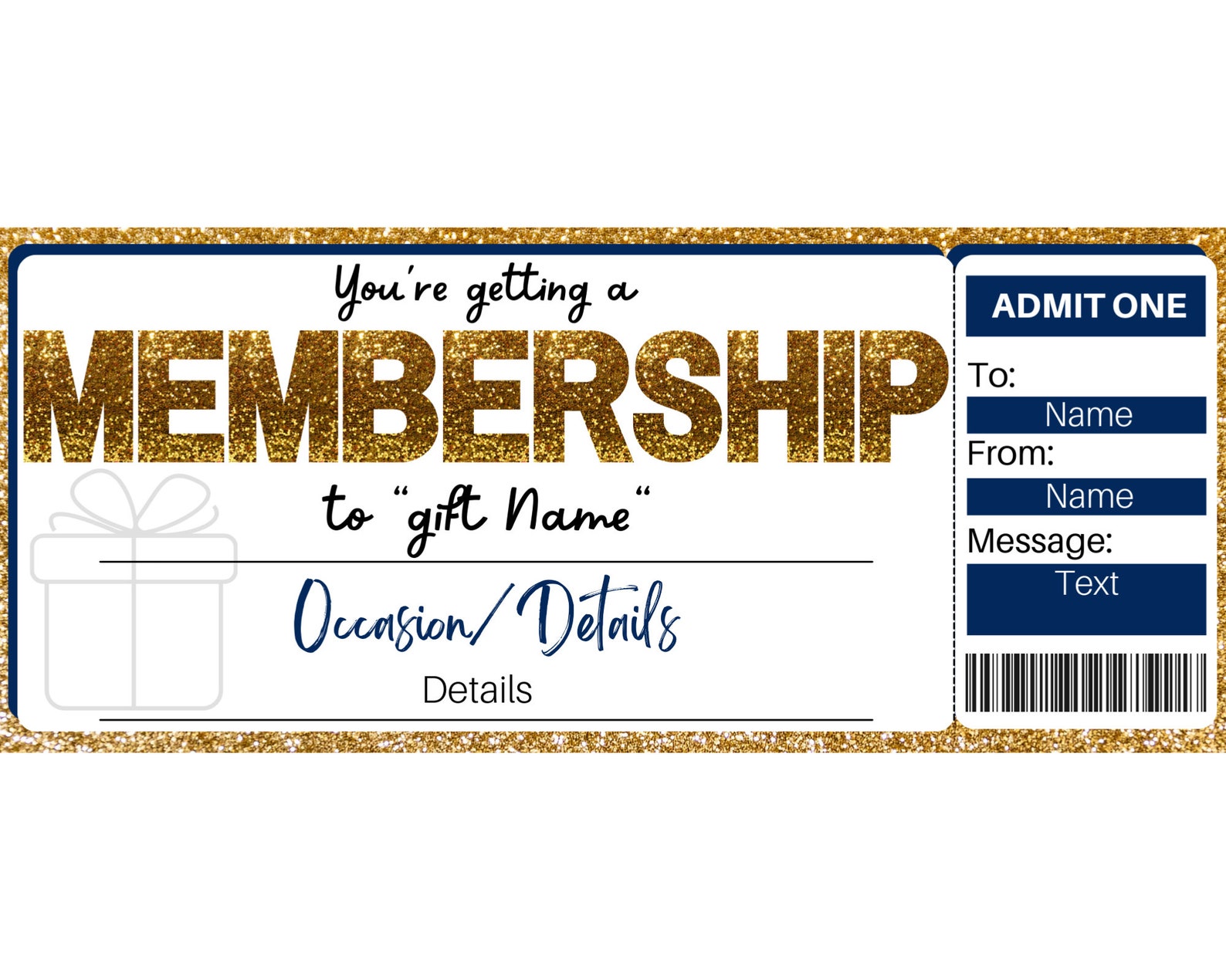 Membership Gift Certificate Template, Printable Subscription Gift ...