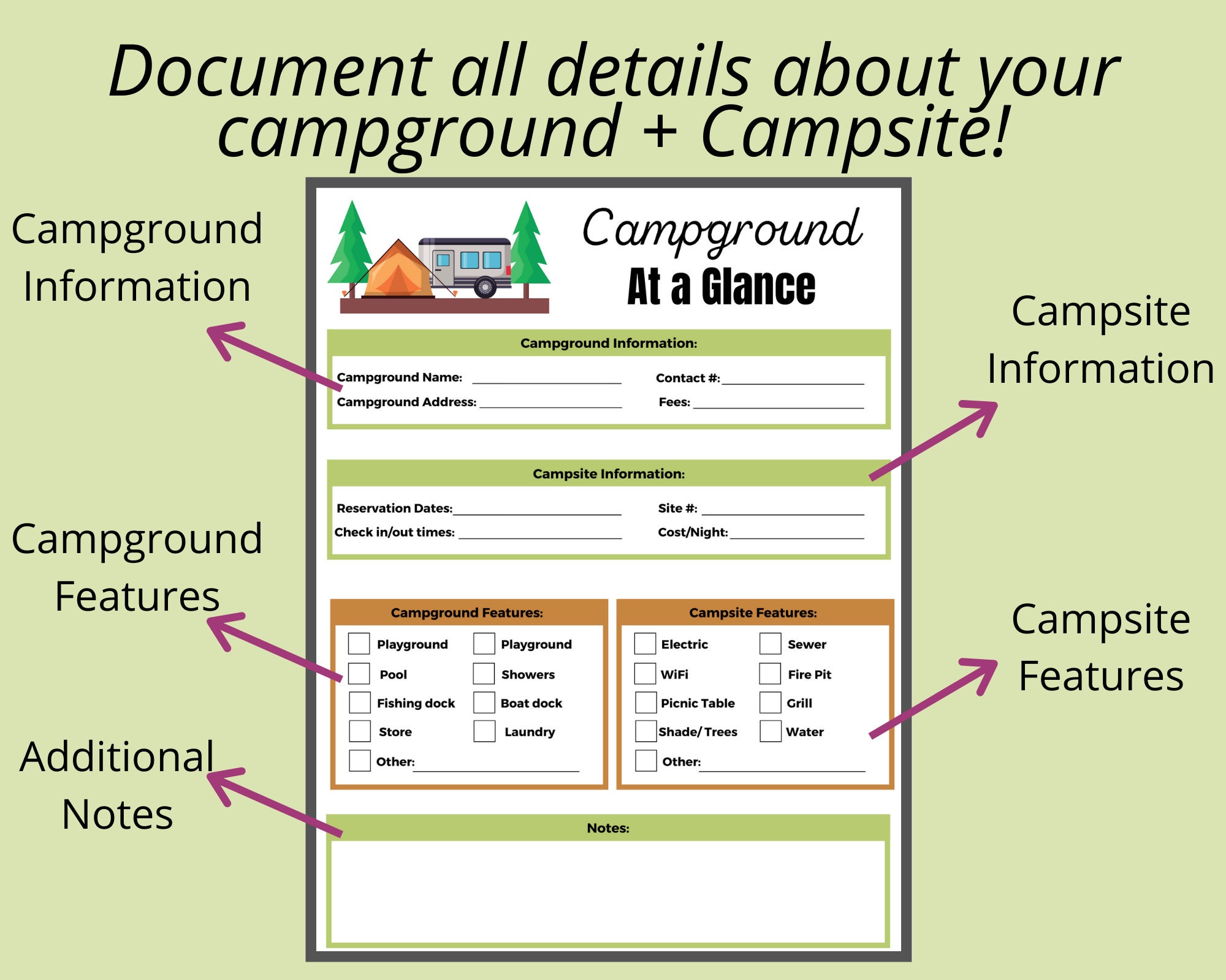 Camping Planner. Camping Planning. Camp Planner. Camp | Etsy