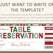 Table Reservation Gift. Reserved Table Ticket. Restaurant Reservation ...